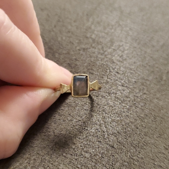 Jewelry | Goldplated Labradorite Ring Rectangular Bezelset Geometric ...